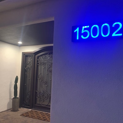 Lighted House Number Sign Solar or Electric Vertical Home - Etsy