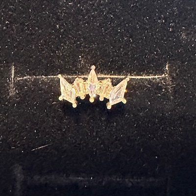 14k Solid Gold Diamond Belly Button Ring Gold Navel Piercing Classic ...