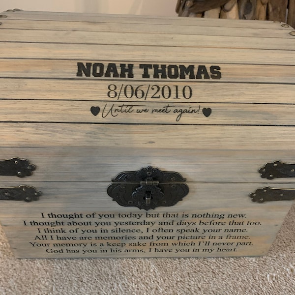 In Memory Box - Personalized Wooden Keepsake Box - Memorial Box - in ...