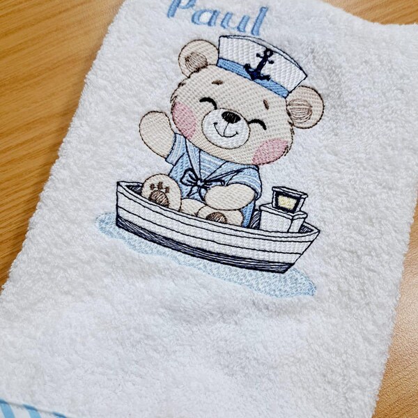 Nautical Teddy Bear Embroidery Designs - Baby Boy Sailor Bear Machine ...