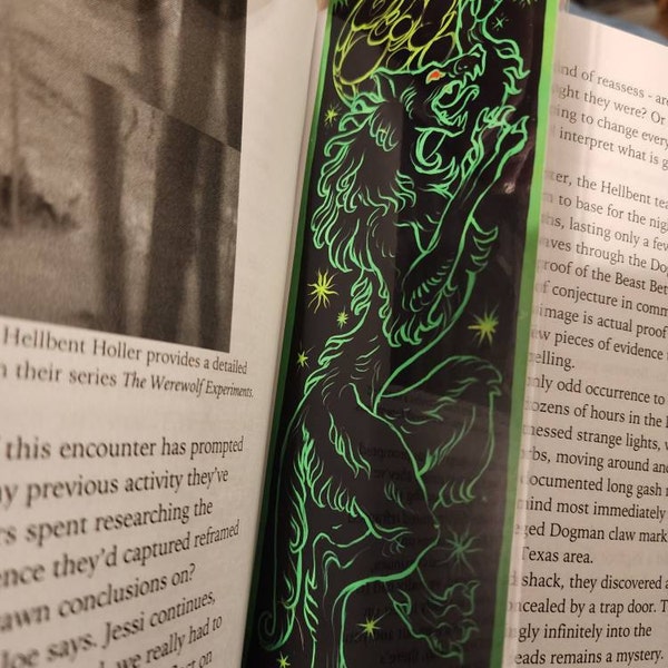 Werewolf Bookmark, Collectible Laminated Art Bookmark, Horror Fan Gift ...
