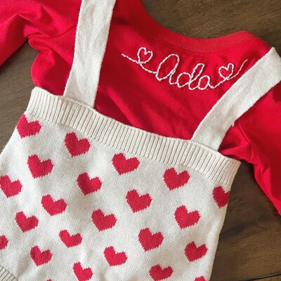 Valentine's Day Name Heart Sweatshirt Hand Cut & Hand Embroidered - Etsy