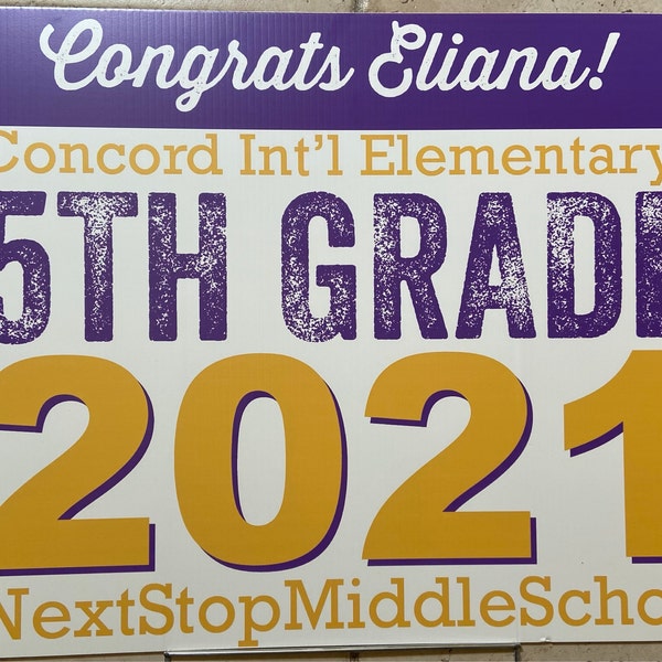 Personalized 5th Grade Graduation Yard Sign, Senior 2026, Custom ...