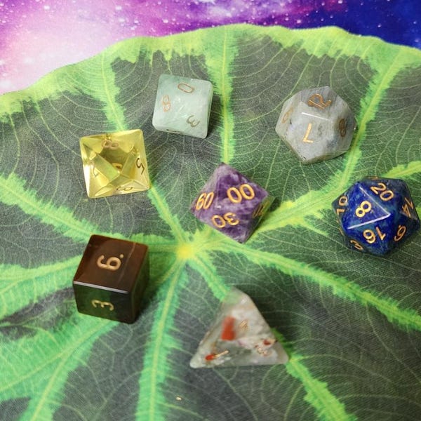 Individual Gemstone Dice-all Material-d4 D6 D8 D10 D% D12 D20-dungeons ...
