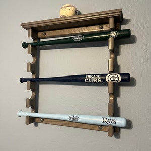 15 Mini Bat Horizontal Display Rack With Baseball Shelf | Etsy