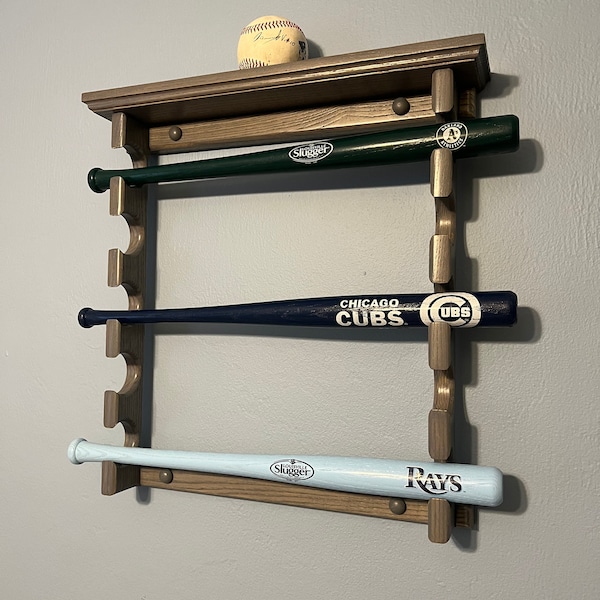 Made in the USA Horizontal Mini Bat Rack With Baseball Shelf - Etsy