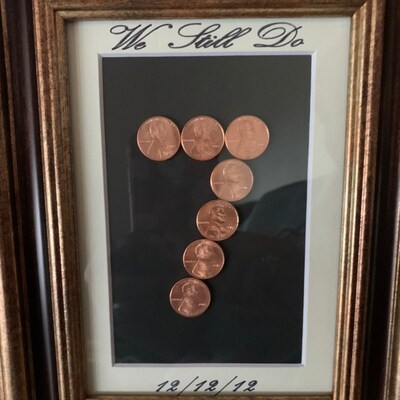 Copper Coin 7 Year Anniversary Gift Framed 7 Configuration - Etsy