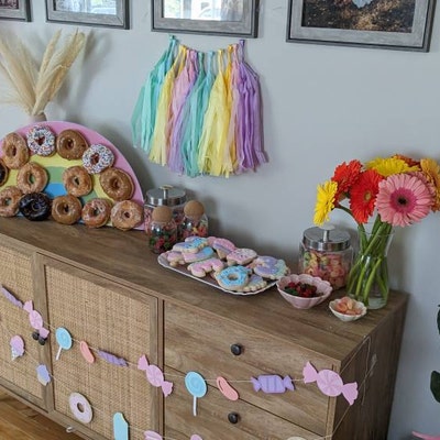 Rainbow Donut Wall, Pastel Donut Wall, Birthday Donut Cake Stand, Girls ...