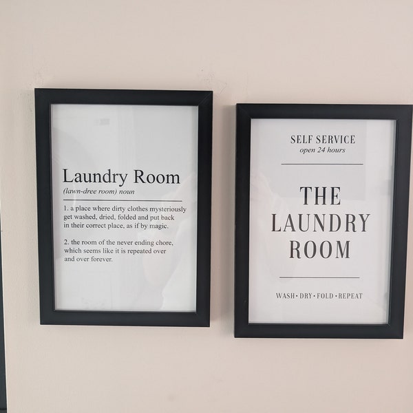Laundry Room Prints, Utility Room Gallery Wall Art, Washing Machine Set ...