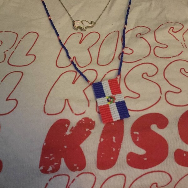 Double Strand Puerto Rican Flag Necklace, Puerto Rican Flag, Seed Bead ...