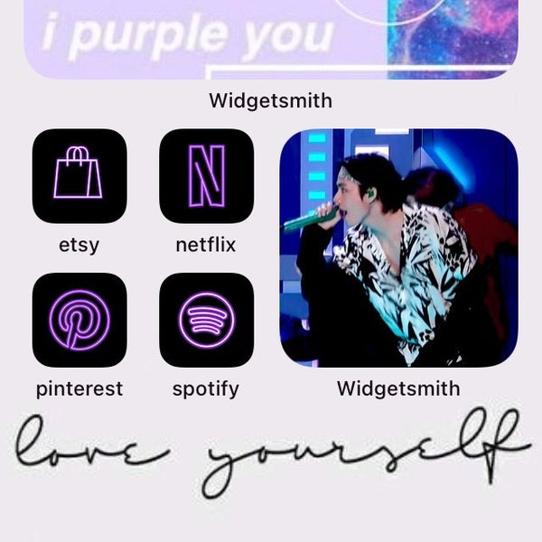 Blue Ios 14 App Icon Pack | Neon Aesthetic Ios 14 Icons | iPhone Icon ...