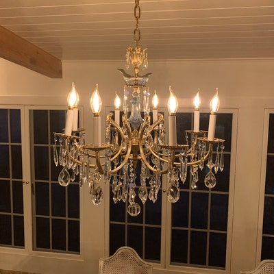 24 Vintage 60's Chandelier Chain, With Ornate Brass Design Links, Mid ...