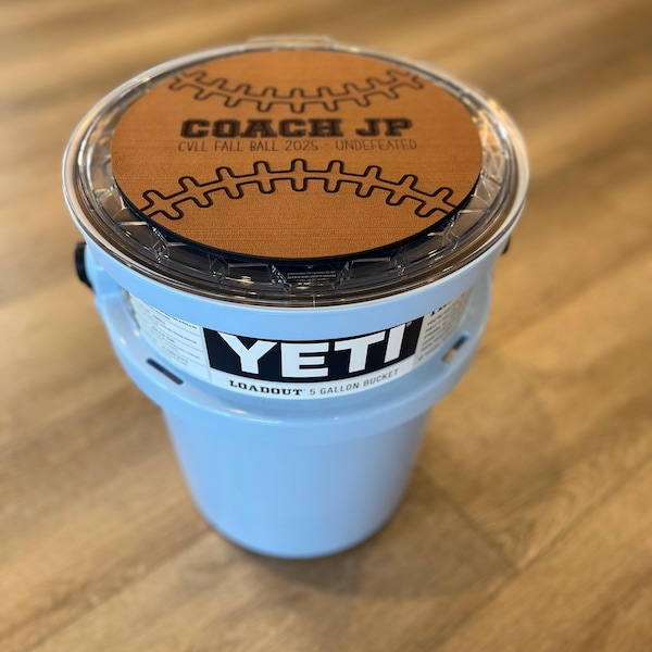 Personalized Ball Bucket Lid Pad, Softball and Baseball Coach Gift ...