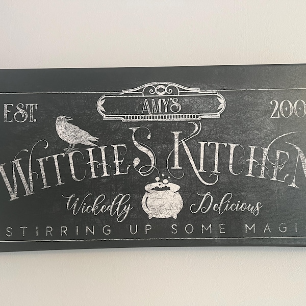 Personalized Witches Kitchen Sign, Stirring up Magic, Kitchen Wall ...