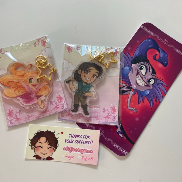 Keychains Disney Heroes Princes Acrylic Charms Cute Gifts Aladdin Eric ...