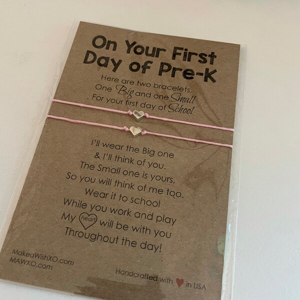 First Day of Pre-k Bracelet, Back to School Bracelet, First Day of ...