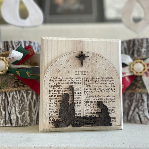 Stunning Luke 2 Bible Scripture Verses Nativity Christmas Ornament ...