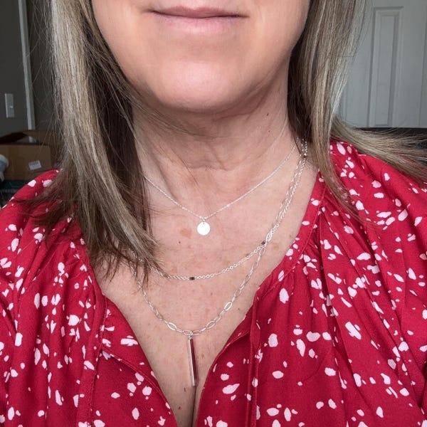 Dainty 3 Layered Charm Necklace Set Gold Connected With A Detangler ...