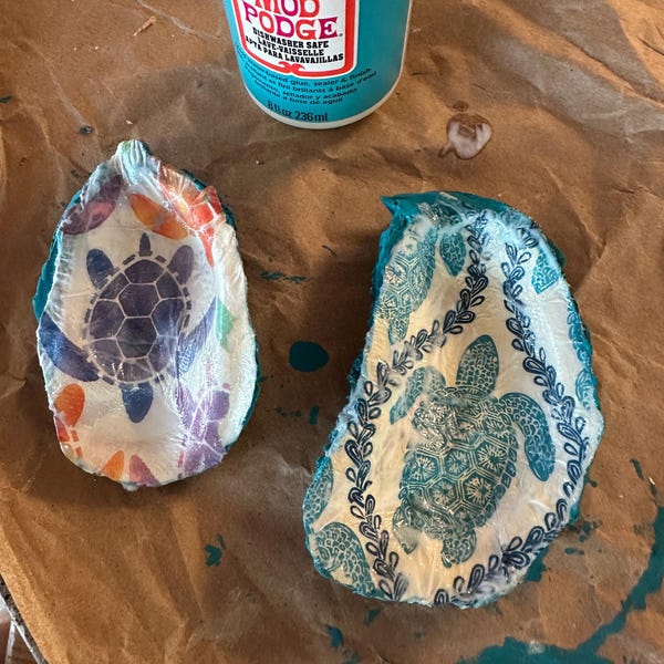 Decoupage Napkins, Ocean Fish Napkin, Blue Seaweed Craft Napkin, Oyster ...