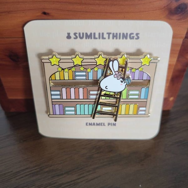 Moving Bookshelf (interactive Slider) Enamel Pin | Bookworm, Books ...