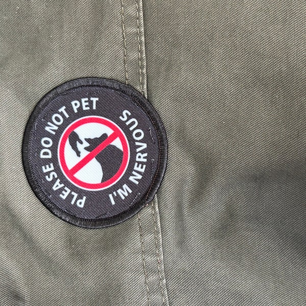 Working Dog Do Not Pet Double Sided Leash Wrap Pink Dog Patch Set With VELCRO ® Brand Hook ...