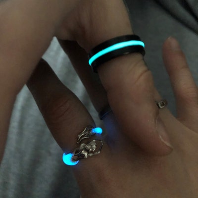 Mermaid Ring Glow in the Dark / Sterling Silver Ring / Wrap Mermaid ...