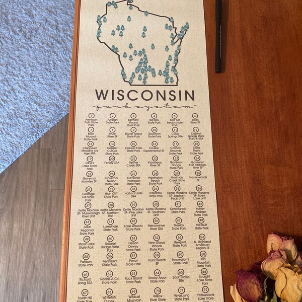 WI State Park Adventure Checklist WITH Pen // Wisconsin State Park ...