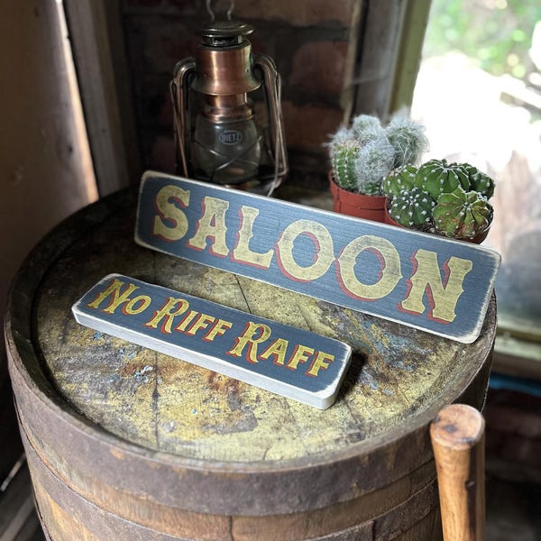 NO RIFF RAFF Vintage Style Wooden Sign. Handmade Retro Home Gift - Etsy