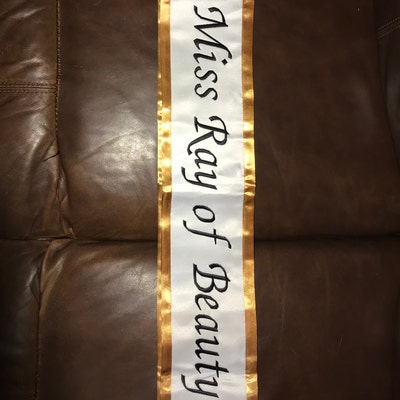 Custom Embroidered Sash/ Monotype Corsiva Font - Etsy