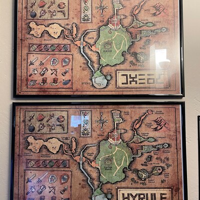 Map of Hyrule From Legend of Zelda, Ocarina of Time English or Hylian ...