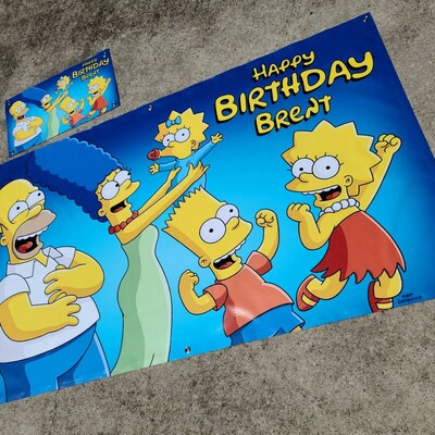 Simpson Birthday Banner Simpson TV Show 5 'x 3' Birthday Banner FREE ...