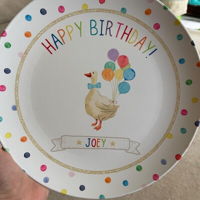 Happy Birthday Plate. Personalized. 10 Decoware Plate W Your Text. so ...