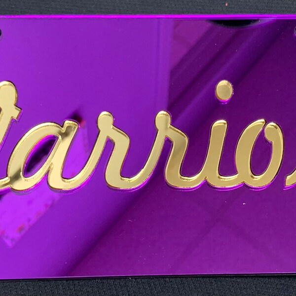 Custom Mirror "purple" License Plate, Car Tag, Personalized Car Tag ...