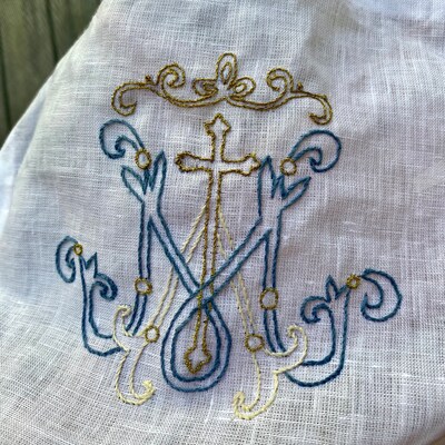 Ave Maria catholic Hand Embroidery Pattern - Etsy