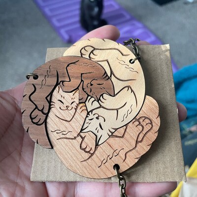 Interlocking Cat Trio Keychains Family, Friendship, Poly Relationship ...