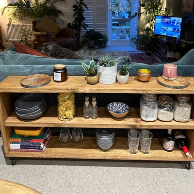 Rustic Storage Unit Made From Solid Wood Rustic Bench Wooden Bookshelf ...