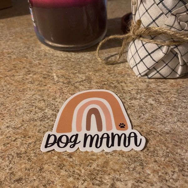 Dog Mama Sticker • Water Bottle Sticker • Lap Top Sticker • Rainbow ...