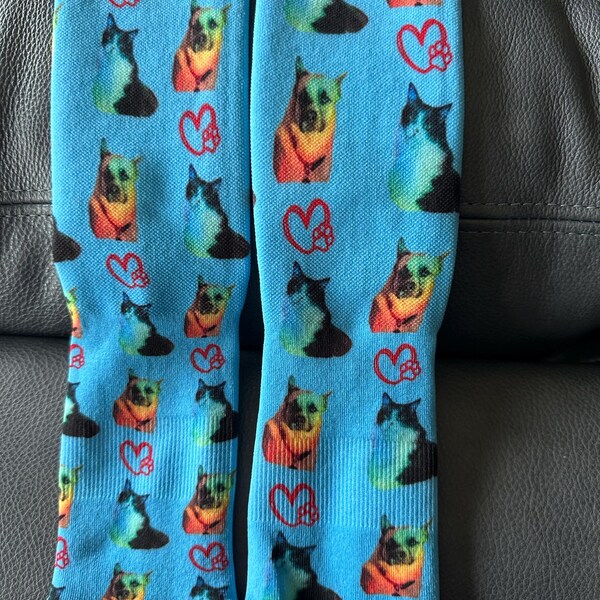 Custom Dog Face Socks, Personalized Dog Photo Crew Socks, Unique Gift ...