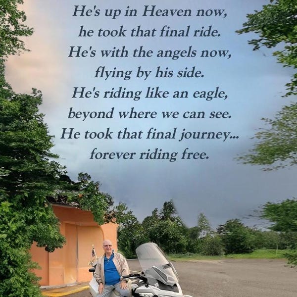 PRINTED Motorcycle Memorial Cards for Biker| Custom Motorbike Prayer ...