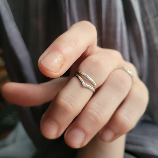 Sterling Silver Knuckle Ring ∙ Stacking Rings ∙ Midi Rings ∙ Mid Finger ...