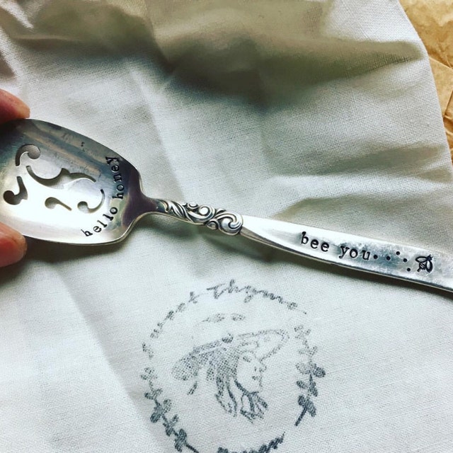 Stamped Silver Spoon Love Spoon Gift For Him Gift For Her | Etsy