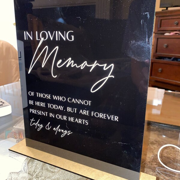 In Loving Memory Table Sign | in Memory Wedding Sign | Modern Script ...