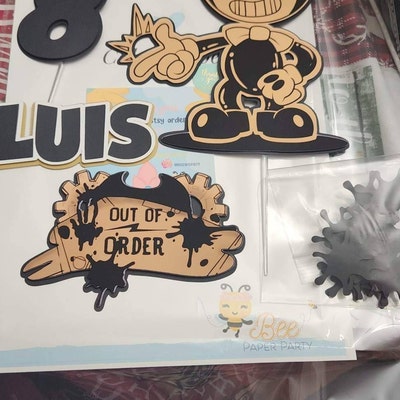 Bendy and the Ink Machine Cake Topper Beepaper Exclusive Design - Etsy