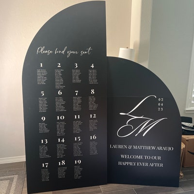 Arch Seating Chart Large Wedding Seating Chart Arched Panel With Easel ...