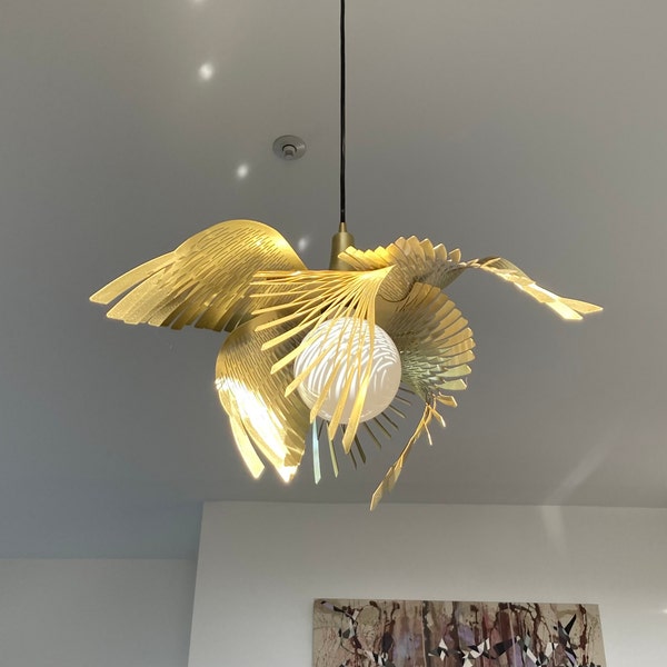 Brass Bird Large Ceiling Light, Wing Chandelier Statement Lighting ...