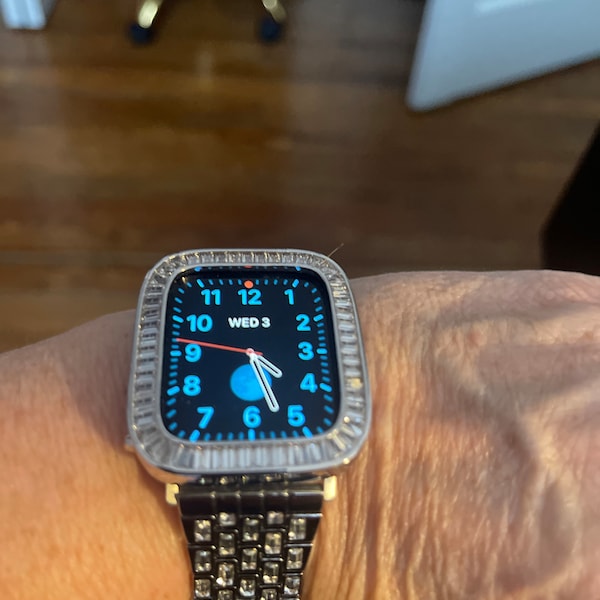 Swarovski Crystal Apple Watch Cover Silver, Apple Watch Case Floral ...