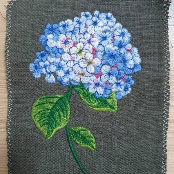 Hydrangea Embroidery Design: Floral Machine Embroidery (digital File ...