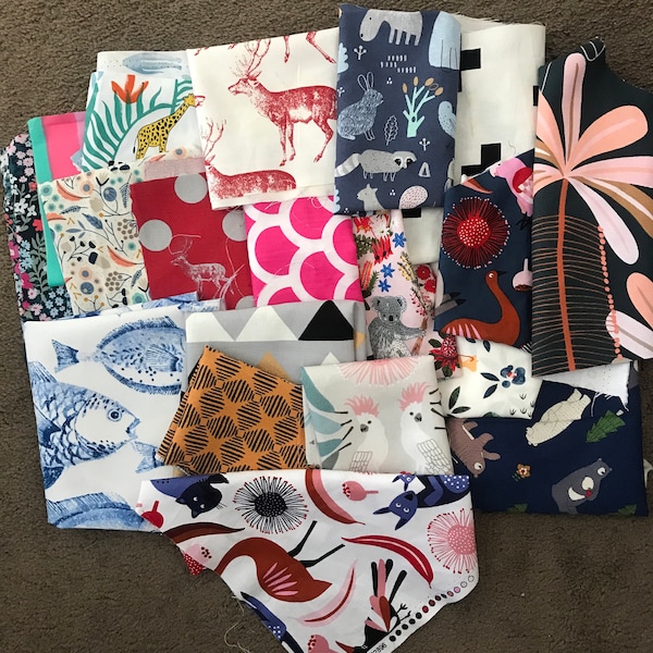 FABRIC OFF CUTS, 350g+, Fabric Bundle, Assorted Prints, Cheap Fabric ...