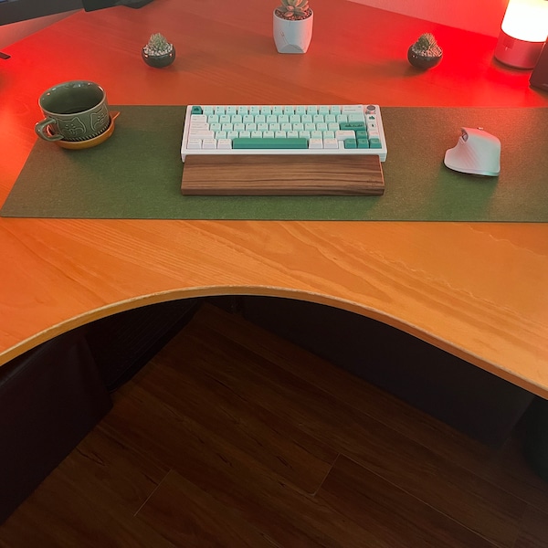 Felt Desk Mat Green, Custom Size Desk Pad Green, Felt Extended Mouse ...