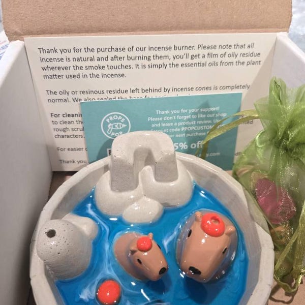 Adorable Capybara Backflow Incense Burner - Relaxation Essential for ...